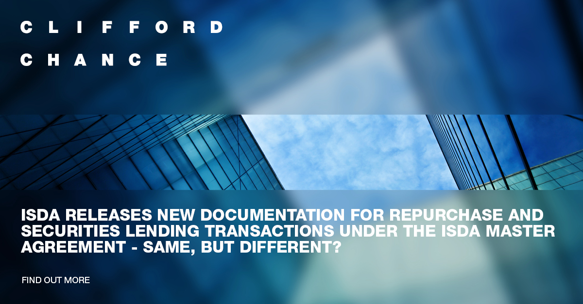 ISDA releases new documentation for repurchase and securities lending ...